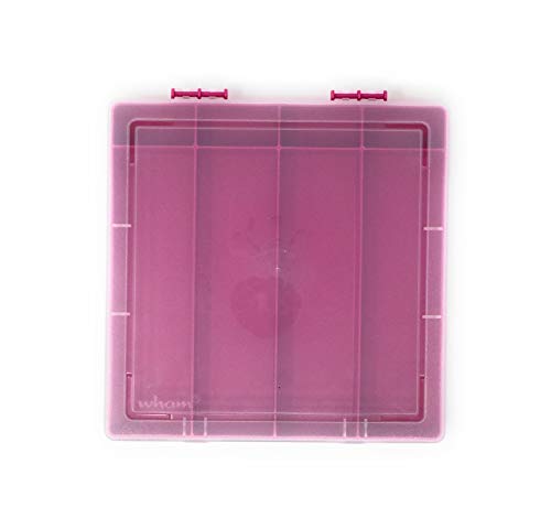 9" Square Fuchsia Plastic Hobbies & Crafts Organizer Storage Case with 8 Dividers for Odds and Ends