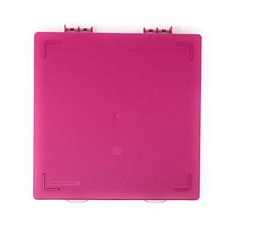 9" Square Fuchsia Plastic Hobbies & Crafts Organizer Storage Case with 8 Dividers for Odds and Ends