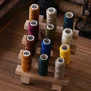 12/20/46/60/120 Spool Foldable Wood Thread Stand Sewing Threads Storage Rack Sewing Quilting Embroidery Spools Holds Organizer Wall Mount Spools Cone Embroidery Sewing Storage Holder Shelf (12 Spool)