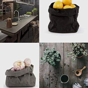 4Pack-4''x4''x7.8'' Mini Succulents Kraft Paper Flower Pot Cover Decoration Folding Washable Kraft Paper Storage Bag Container for Fruit Food Succulent Planting Household Wrap Pet (M)