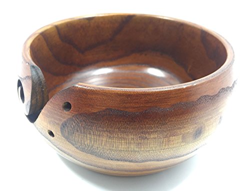 levylisa Wood Yarn Bowl Crochet Bowl Wood Knitting Bowl Yarn Holder Large Yarn Bowl Wooden Yarn Bowl with top Yarn Bowl for Knitting