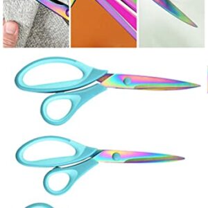 JISTL Craft Scissors Sharp Blades Fabric Scissors Rubber Soft Grip Handle Multipurpose Scissors Suitable for Sewing/Arts/Crafts/Office/School and Home (Blue 3Pcs)