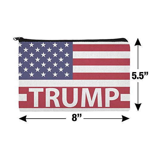 President Trump American Flag Pencil Pen Organizer Zipper Pouch Case