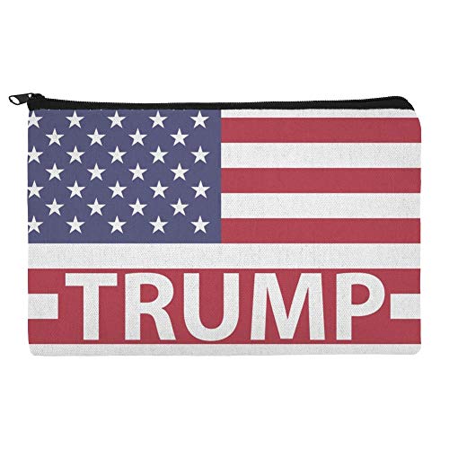 President Trump American Flag Pencil Pen Organizer Zipper Pouch Case