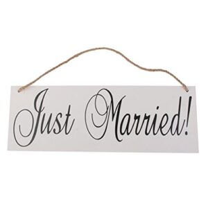 ultnice wooden just married signs decor with hanging rope for wedding engagement propose