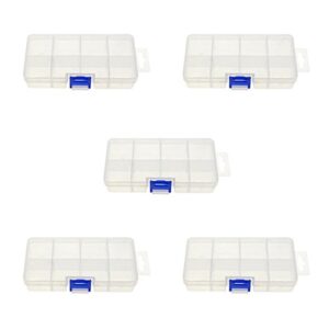 saim plastic organizer container storage box adjustable divider removable 8 grid compartment for jewelry beads earring container tool fishing hook small accessories 5 pcs