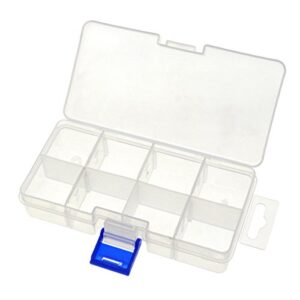 Saim Plastic Organizer Container Storage Box Adjustable Divider Removable 8 Grid Compartment for Jewelry Beads Earring Container Tool Fishing Hook Small Accessories 5 Pcs