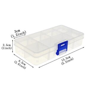 Saim Plastic Organizer Container Storage Box Adjustable Divider Removable 8 Grid Compartment for Jewelry Beads Earring Container Tool Fishing Hook Small Accessories 5 Pcs