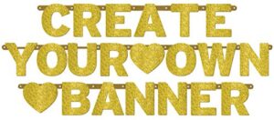 amscan gold customizable banner glitter, one size