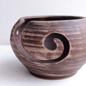 Knitting Yarn Bowl for Crochet Ceramic 7 x 4 inch - Home Knitting Needlework Storage Crochet Organizer Yarn Holder