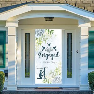 Dill-Dall Engaged Door Cover Banner, Engaged Backdrop Banner, Engagement / Bridal Shower / Bride to Be / Bachelorette Party Decoration Supplies