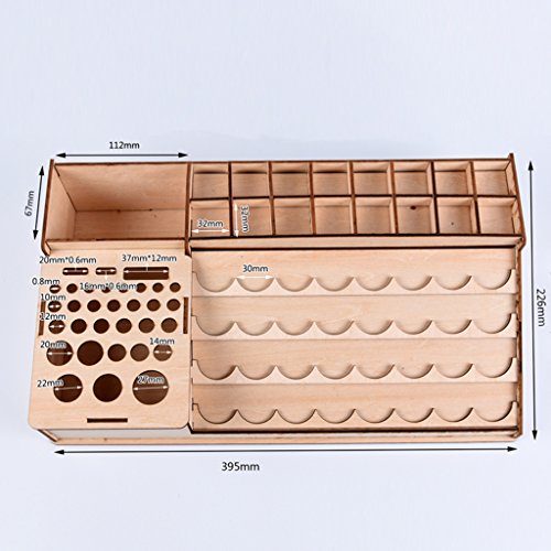 Jili Online Wooden Paint Bottles Rack Model Organizer Epoxy Tools Storage Box Holder Case #4