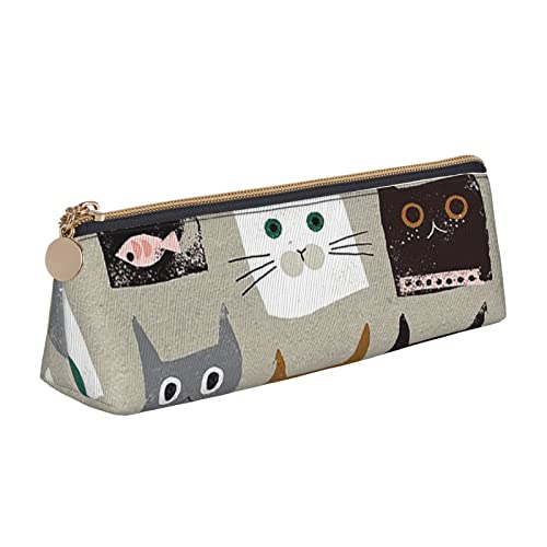 Cartoon Cat Pencil Case Women Pen Pouch Simple Carrying Box for Adult With Smooth Zipper Durable Lightweight for Office Organizer Storage Bag