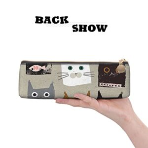 Cartoon Cat Pencil Case Women Pen Pouch Simple Carrying Box for Adult With Smooth Zipper Durable Lightweight for Office Organizer Storage Bag