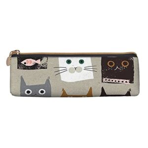 Cartoon Cat Pencil Case Women Pen Pouch Simple Carrying Box for Adult With Smooth Zipper Durable Lightweight for Office Organizer Storage Bag