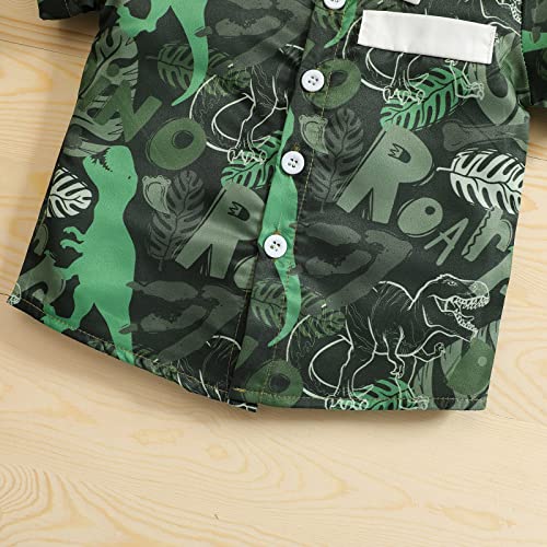 Toddler Baby Boys Summer Clothes Short Sleeve Shirt Shorts Little Kids 2pcs Gentlemen Hawaiian Outfits Playwear Clothing Set (B3 White , 18-24 Months )