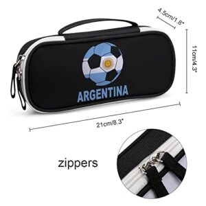 Argentina Soccer Pencil Case Bag /makeup Bag Carry on Large Capacity Stationery with Handle Pen Pouch Bags (8.3"×1.8"×4.3")