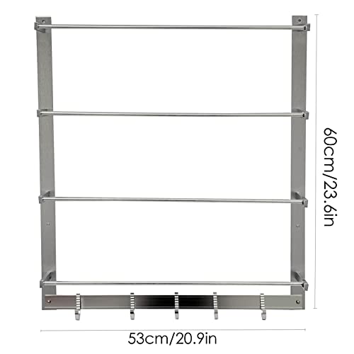 DNYSYSJ Wire Spool Rack,Wire Spool Wall Mount Rack,Conduit Display & Storage Holder 4 Rods with 5 Hooks