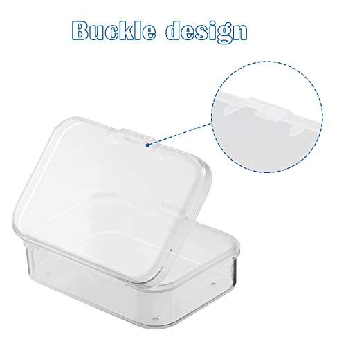 12 Pieces Bead Storage Containers, Plastic Storage Cases Mini Clear Bead Storage Containers Transparent Boxes, Small Containers with Lids Craft Organizer