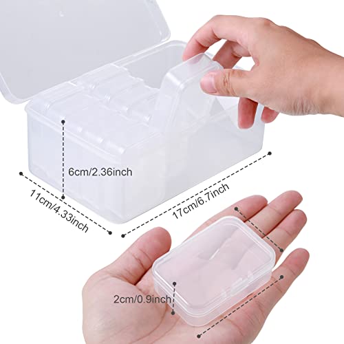 12 Pieces Bead Storage Containers, Plastic Storage Cases Mini Clear Bead Storage Containers Transparent Boxes, Small Containers with Lids Craft Organizer