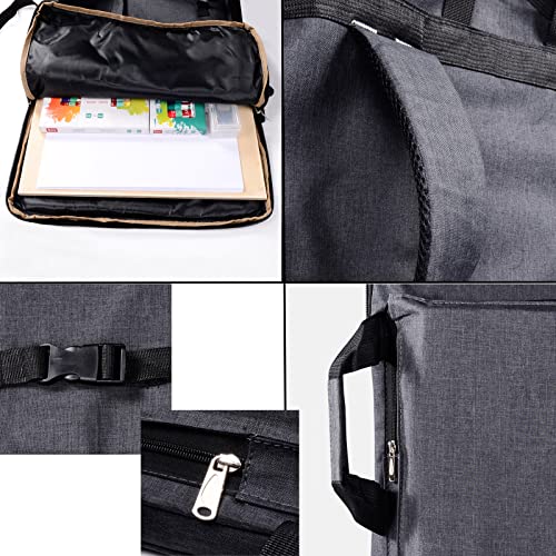 Art Portfolio Carry Bag 4k Canvas Artist Portfolio Carry Shoulder Bag Art Supply Portable Water-resistant Artist Tote Carry Bag Adjustable Large Capacity Drawing Sketching Board Organizer Backpack