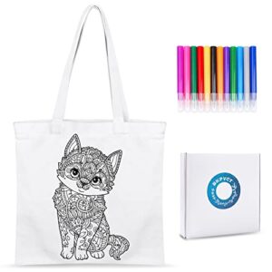 bkpvct economical tote bag diy kit white canvas bag lightweight medium reusable grocery shopping cloth bags