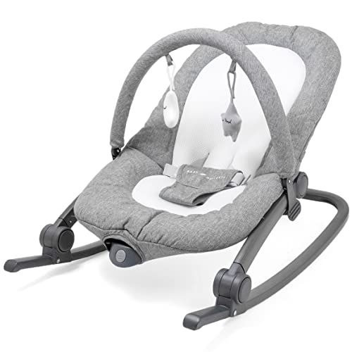 Baby Delight Aura Deluxe | Portable Baby Bouncer for Infants | Baby Rocker | Quilted Charcoal Tweed