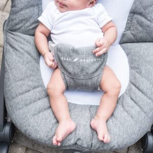 Baby Delight Aura Deluxe | Portable Baby Bouncer for Infants | Baby Rocker | Quilted Charcoal Tweed