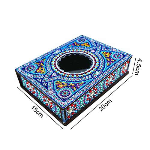 Gazechimp Diamond Painting Box Mosaic Art Kit Creative Jewelry Organizer Storage Boxes Handmade Diamond Mosaic Wooden Box for Home Decoration, Styled