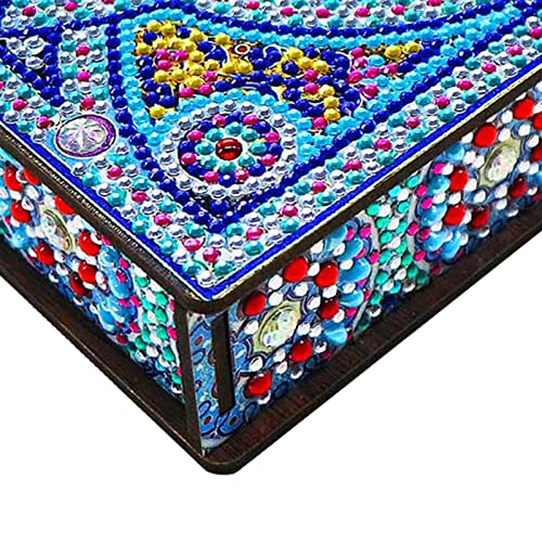 Gazechimp Diamond Painting Box Mosaic Art Kit Creative Jewelry Organizer Storage Boxes Handmade Diamond Mosaic Wooden Box for Home Decoration, Styled