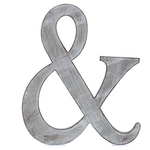 The Lucky Clover Trading & Wood Block Symbol, 24" L, Charcoal Grey Wall Letter, Gray