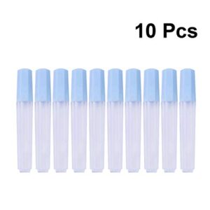 Healifty 10pcs Clear Plastic Needles Storage Tubes Sewing Needle Container Holder Organizer with Cap 10cm Blue