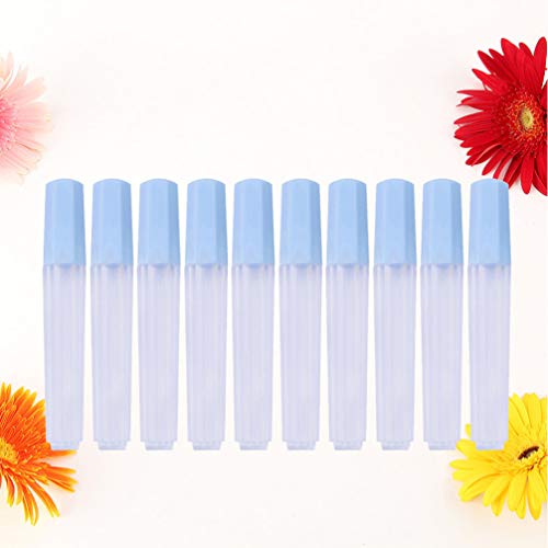 Healifty 10pcs Clear Plastic Needles Storage Tubes Sewing Needle Container Holder Organizer with Cap 10cm Blue