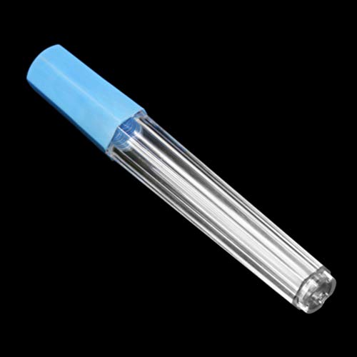 Healifty 10pcs Clear Plastic Needles Storage Tubes Sewing Needle Container Holder Organizer with Cap 10cm Blue