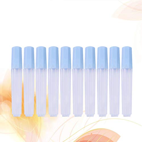 Healifty 10pcs Clear Plastic Needles Storage Tubes Sewing Needle Container Holder Organizer with Cap 10cm Blue