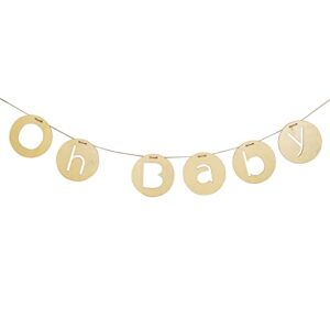 Boho Wood Oh Baby Banner, Wood Baby Shower Decorations,Wood Gender Reveal Banner,Oh Baby Party Decorations,Boho Theme Baby Shower Banner,Oh Baby Sign Gender Reveal Door Hanging