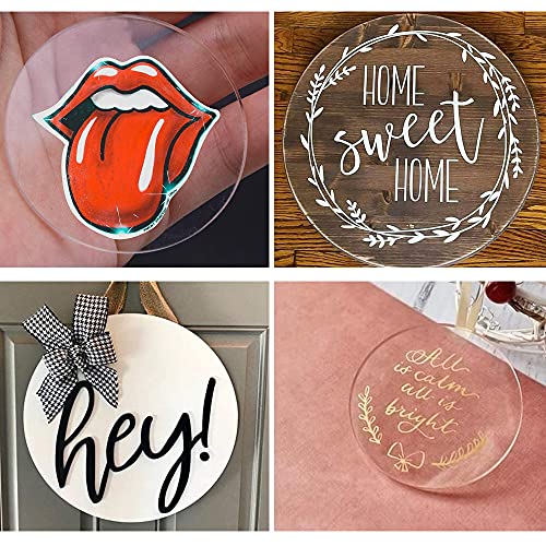 10 Pieces Clear Circle Acrylic Sheet, 1/8" Thickness, 5 Inch Plexiglass Circle Acrylic Disc Transparent Round Acrylic Blank Sign for Name Cards, Cricut Cutting, Painting and DIY Projects