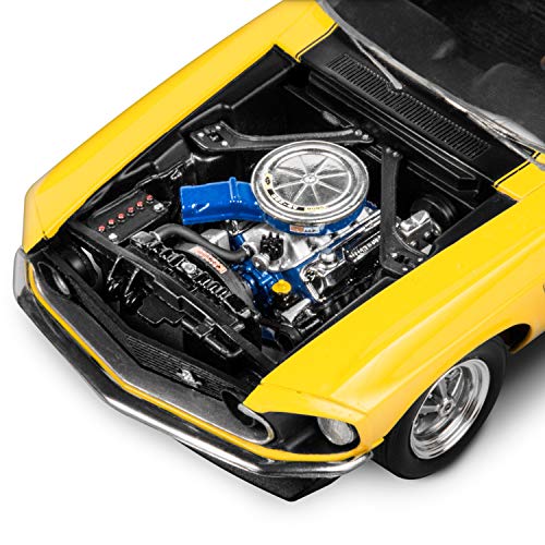 Revell 85-4313 ‘69 Boss 302 Mustang Car Kit 1:25 Scale 109-Piece Skill Level 4 Plastic Model Building Kit , Yellow