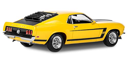 Revell 85-4313 ‘69 Boss 302 Mustang Car Kit 1:25 Scale 109-Piece Skill Level 4 Plastic Model Building Kit , Yellow