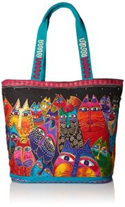 laurel burch (lb5230) shoulder tote zipper top 19, 1/2-inch by 6, 3/4-inch by 15-inch, fantasticats