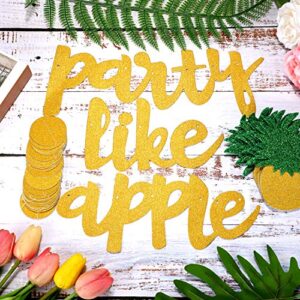 6 Pieces Pineapple Banner Party Like A Pineapple Decoration Circle Dots Garland Gold Glitter Bunting Garland for Hawaiian Luau Tropical Theme Party Supplies