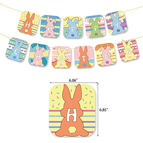 Easter Party Balloon Set - Easter Happy Banner, Easter Egg Bunny Balloon, Easter Cake Tag,Easter Party Supplies (34 Pieces)