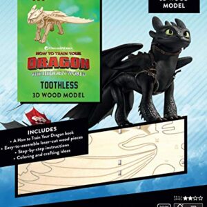 DreamWorks How to Train Your Dragon Toothless 3D Wood Puzzle & Model Figure Kit (41 Pcs) - Build & Paint Your Own 3-D Movie Toy - Educational Gift for Kids & Adults, No Glue Required, 8+ 