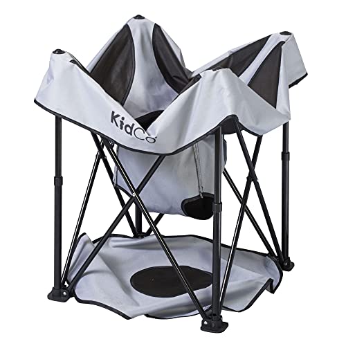 KidCo P7004 GoPod Portable Fold Up Travel Activity Seat with Floor Pad, Adjustable Height, and Carrying Bag for Ages 4 Months and Up, Midnight