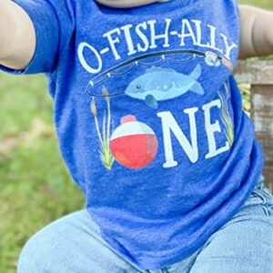 O-Fish-Ally- ONE Boys 1st Birthday Shirt for Baby Boys First Birthday Outfit Natural Heather Shirt 12 Months