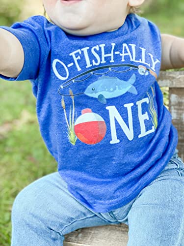 O-Fish-Ally- ONE Boys 1st Birthday Shirt for Baby Boys First Birthday Outfit Natural Heather Shirt 12 Months