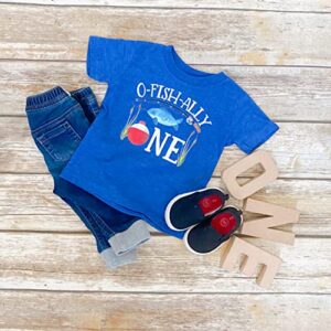 O-Fish-Ally- ONE Boys 1st Birthday Shirt for Baby Boys First Birthday Outfit Natural Heather Shirt 12 Months