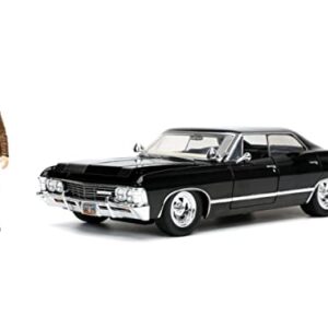 1967 Chevy Impala SS Sport Sedan Black & Dean Winchester Diecast Figurine Supernatural (2005-2020) TV Series 1/24 Diecast Model Car by Jada 32250