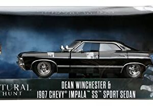 1967 Chevy Impala SS Sport Sedan Black & Dean Winchester Diecast Figurine Supernatural (2005-2020) TV Series 1/24 Diecast Model Car by Jada 32250