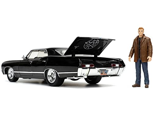 1967 Chevy Impala SS Sport Sedan Black & Dean Winchester Diecast Figurine Supernatural (2005-2020) TV Series 1/24 Diecast Model Car by Jada 32250